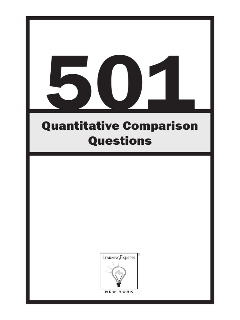 501 Quantitative Comparison Questions | PDF | Algebra | Mathematics 501 Quantitative Comparison Questions | PDF | Algebra | Mathematics