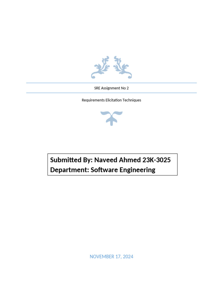 SRE Assignment 2 23K-3025 | PDF | Usability | Focus Group
