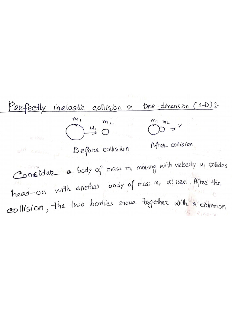 Perfectly Inelastic Collision 1-D | PDF