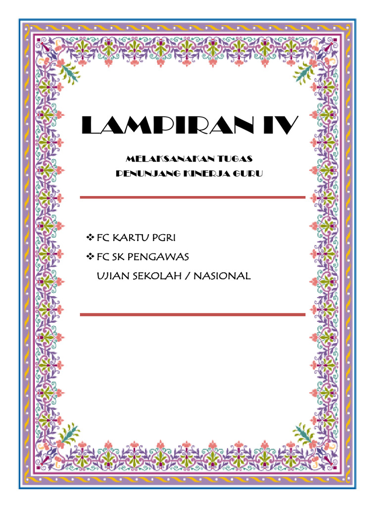 Cover DUPAK LAMPIRAN IV | PDF