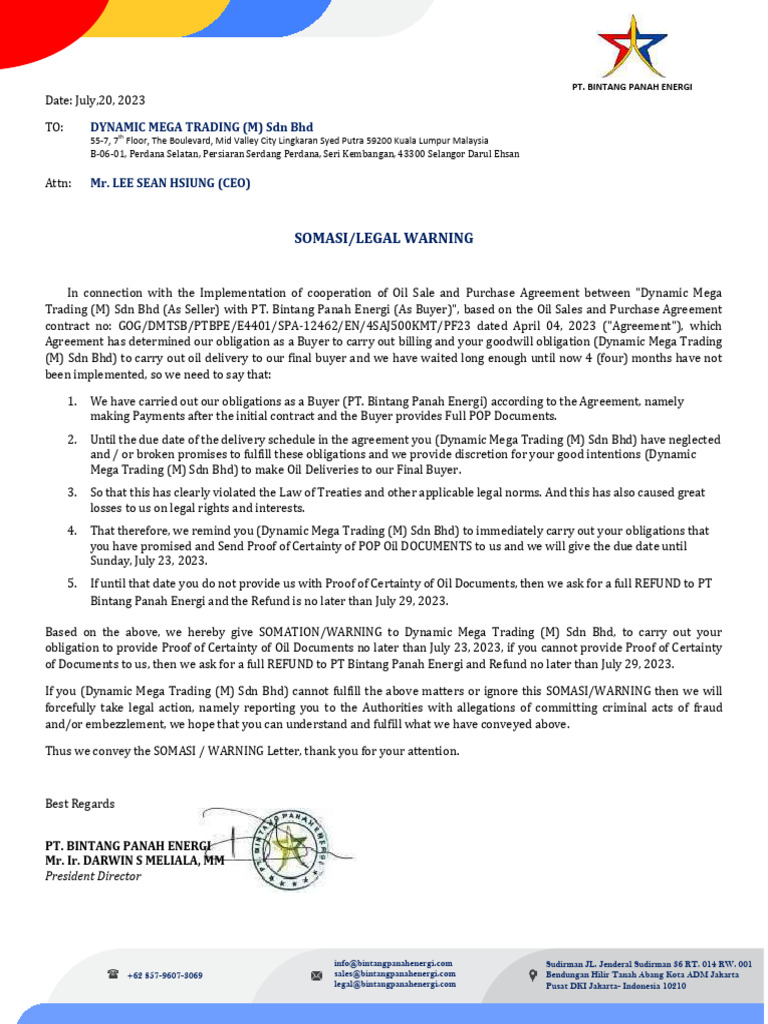 Legal Warning - Bpe - Dynamic - New | PDF | Business Law | Common Law