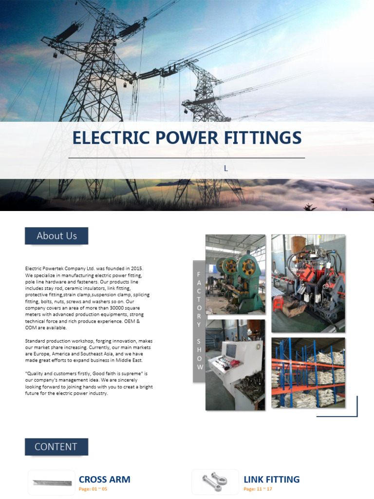 Electric Power Fittings | PDF | Screw | Manufactured Goods