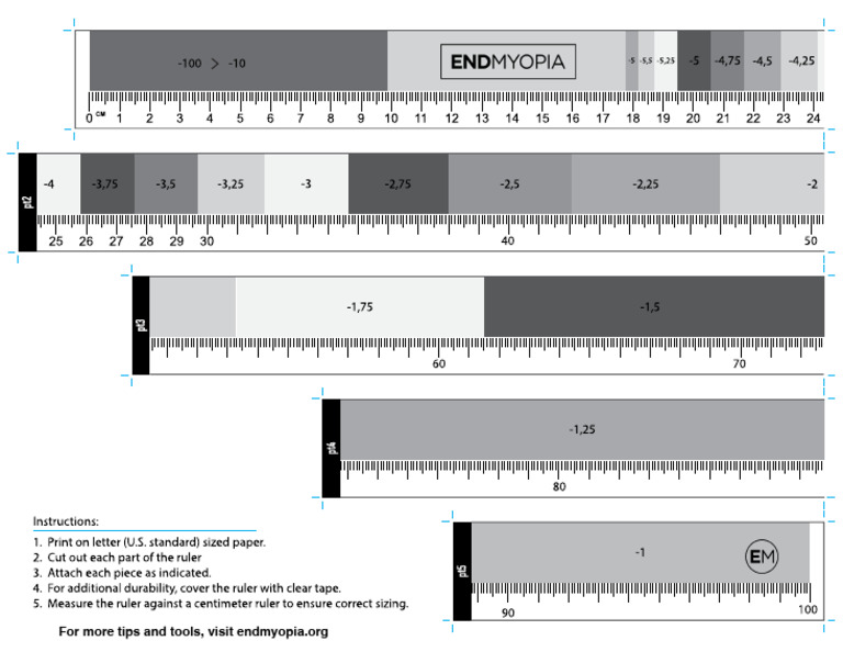 Endmyopia Myopia Ruler Letter Size | PDF