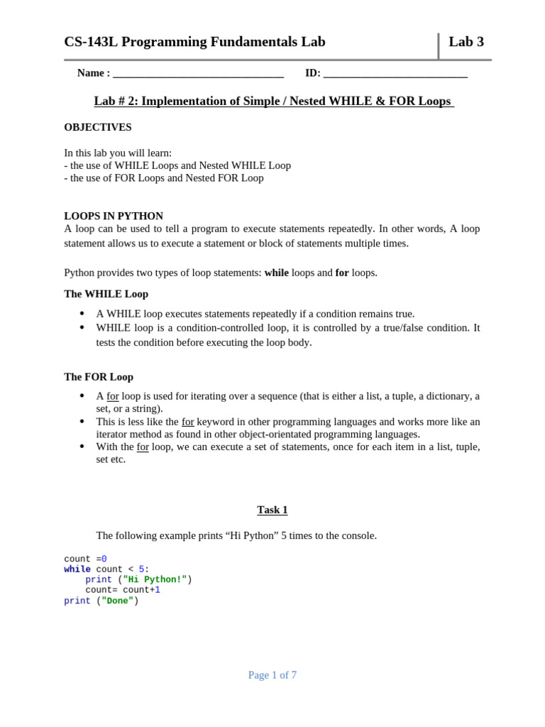 Lab 3 | PDF | Control Flow | Programming Paradigms