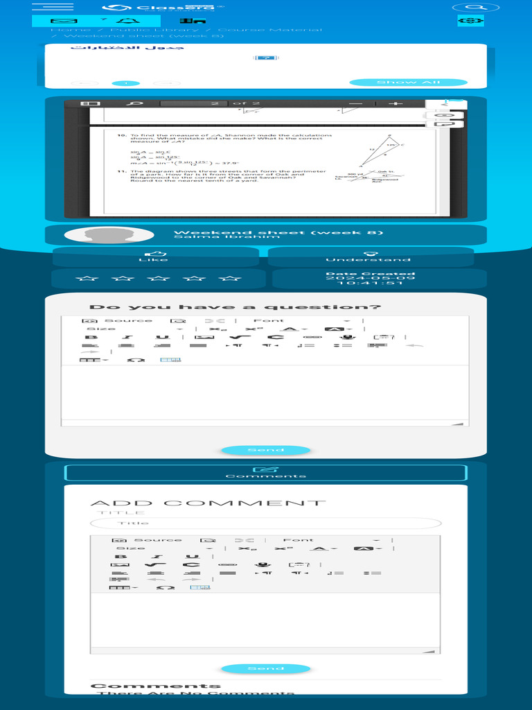 Weekend Sheet (Week 8) - View Material - Classera | PDF