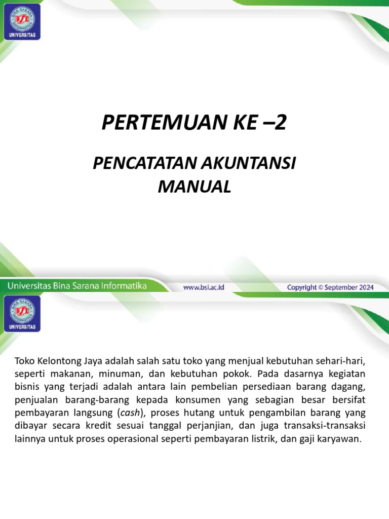 Pencatatan Manual Toko Kelontong Jaya | PDF