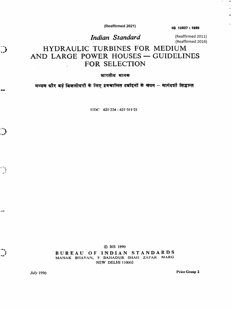 Is 12837 Turbines | PDF | Turbine | Energy Conversion