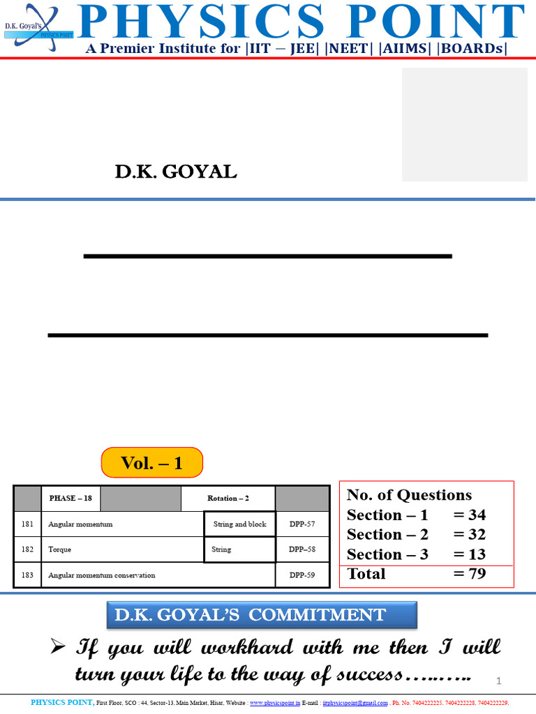 PHASE - 18 Roation - 2 | PDF | Physical Quantities | Physical Sciences