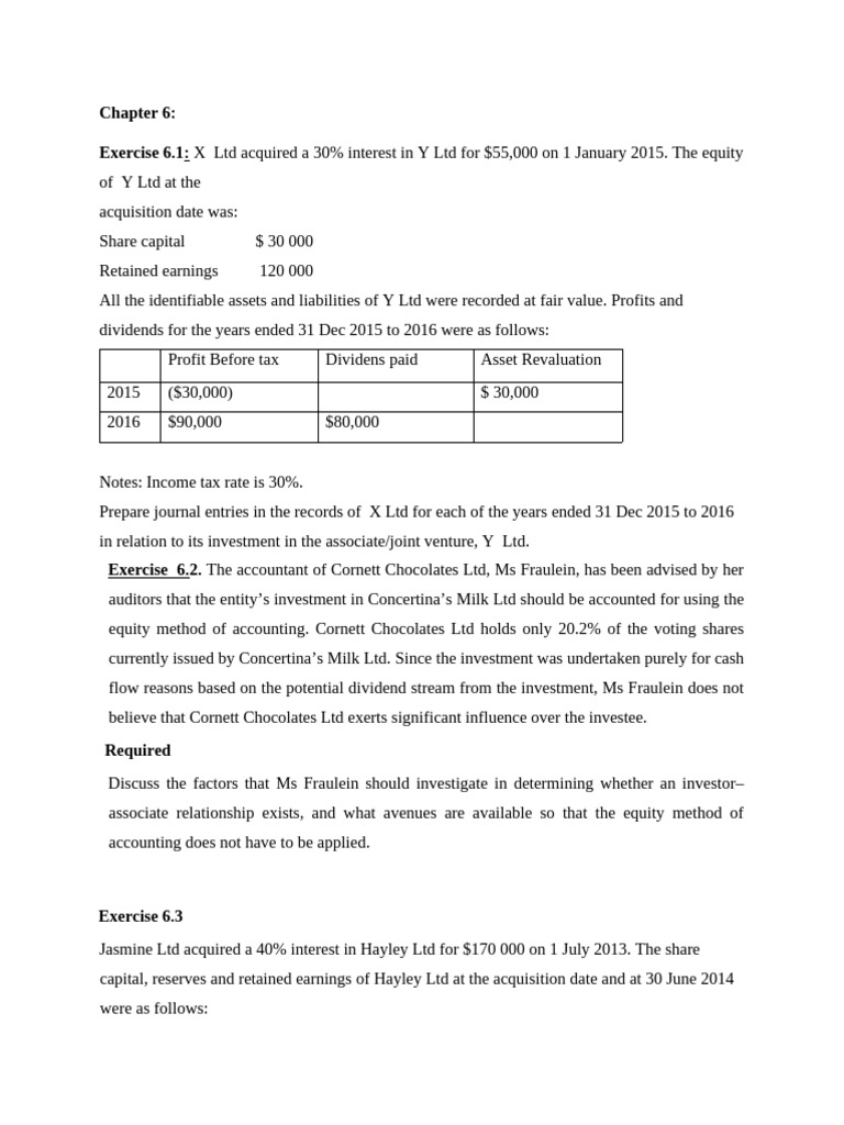 Exercise Chapter 6 | PDF | Retained Earnings | Dividend
