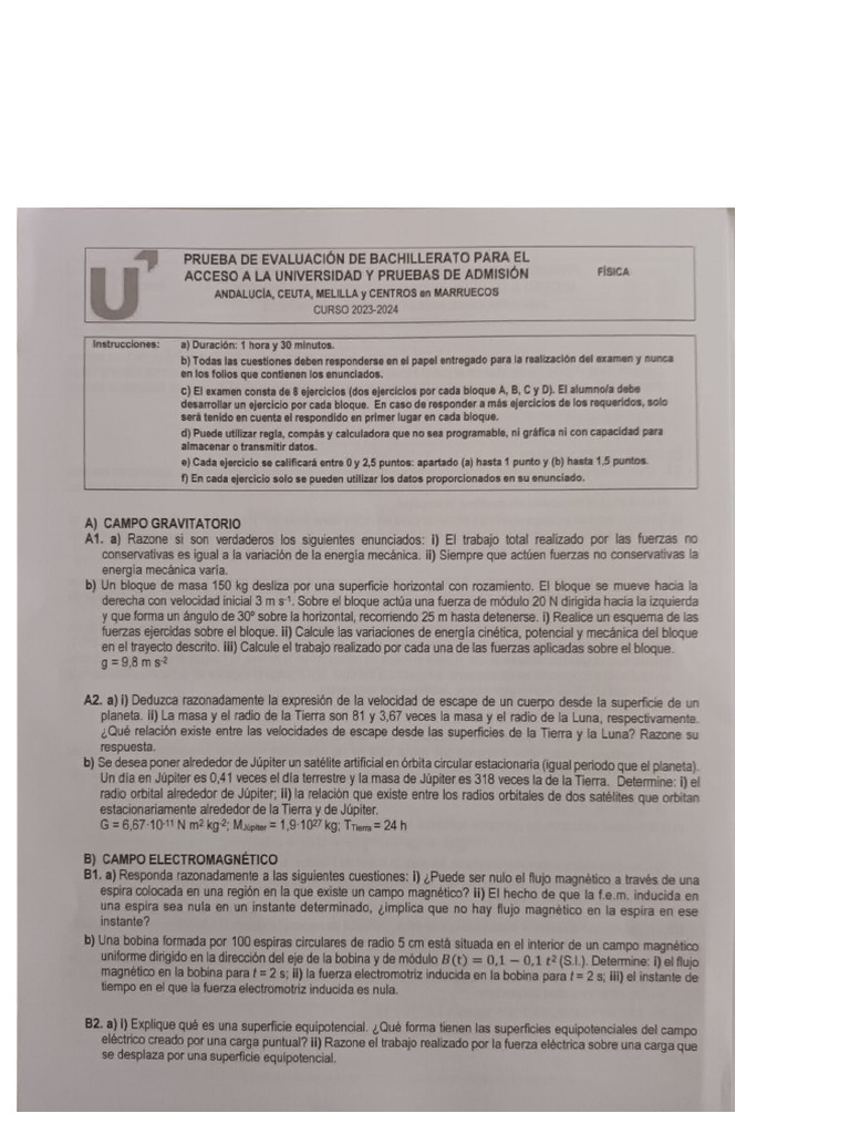 Selectividad Física 2019-24 | PDF | Ligero | Olas
