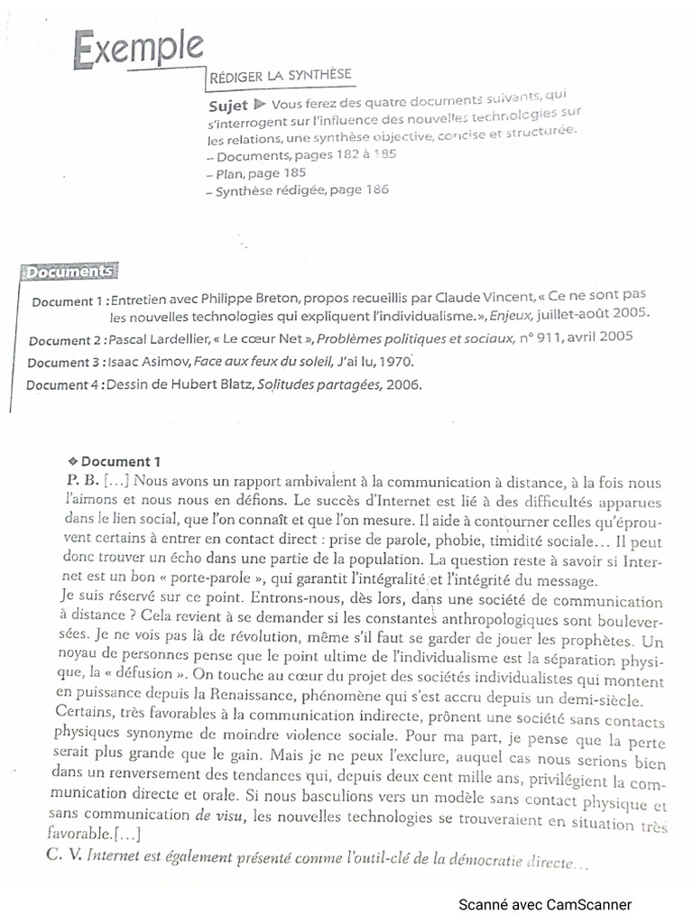 Synthèse - Exemple Rédigé.. | PDF