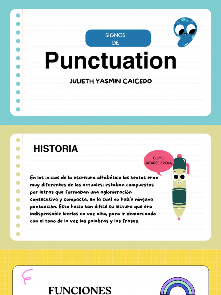Colorful Illustrative Punctuation Lesson Presentation | PDF