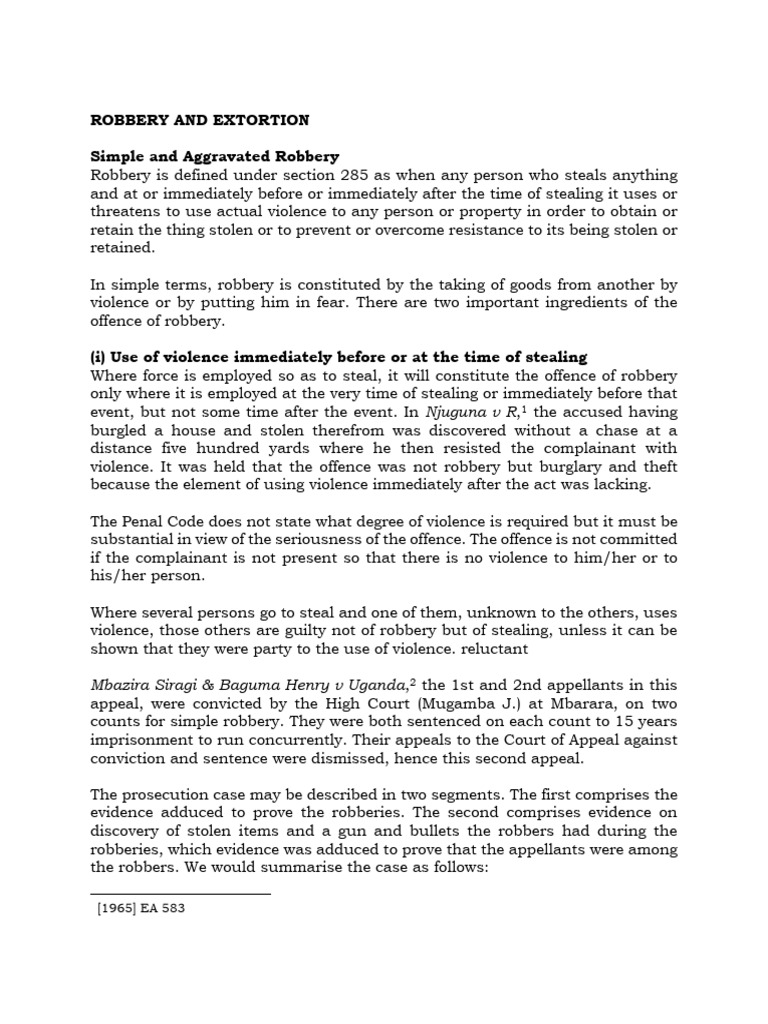 Understanding Robbery and Extortion | PDF | Robbery | Theft