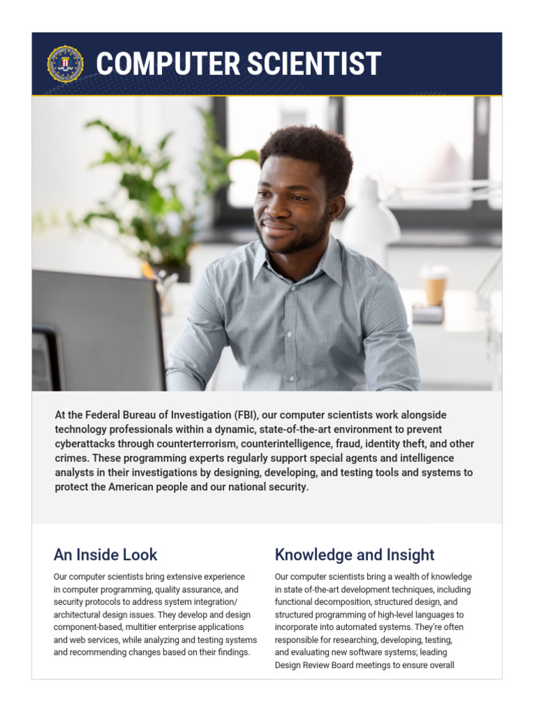 FBI Computer Scientist Career Overview | PDF | Computer Security | Security