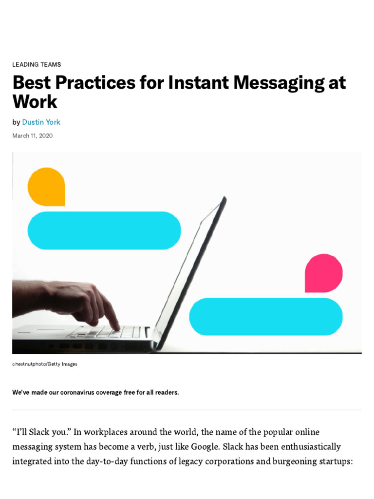 Best Practices For Instant Messaging at Work... | PDF | Instant ...
