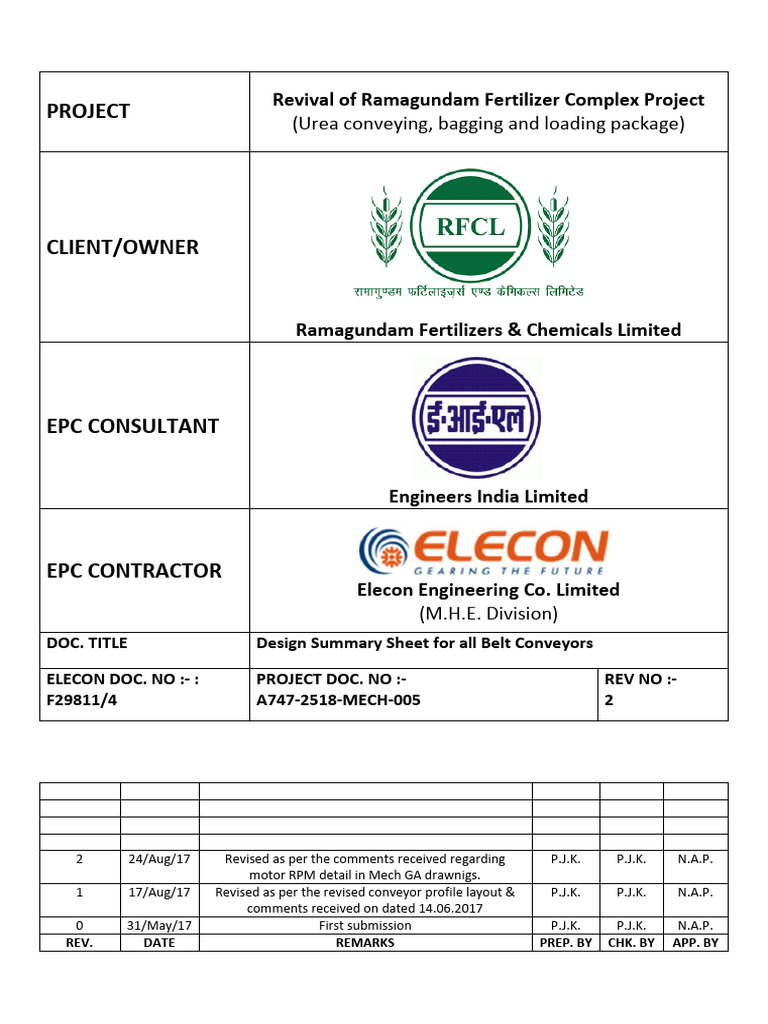 A747-2518-MECH-005 - Rev-02 - APPROVED Summary | PDF | Belt (Mechanical) | Convex Set