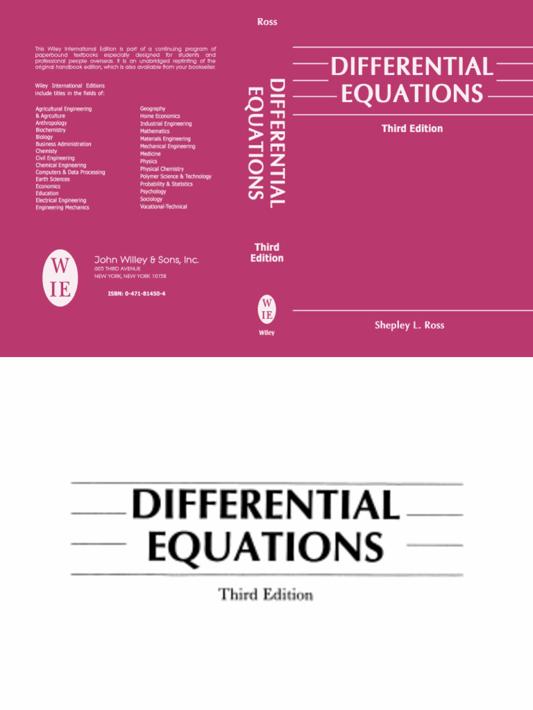 Diff Eqn 3E Ross | PDF