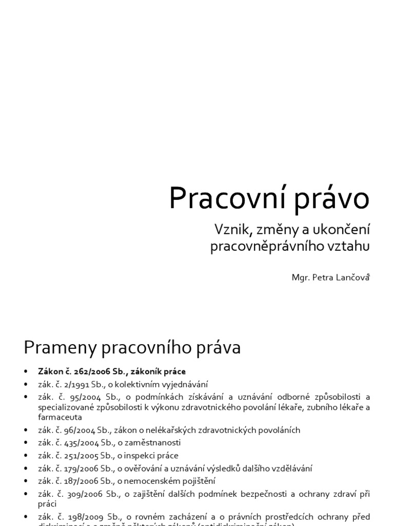 06 - Pracovni Pravo 2020 | PDF