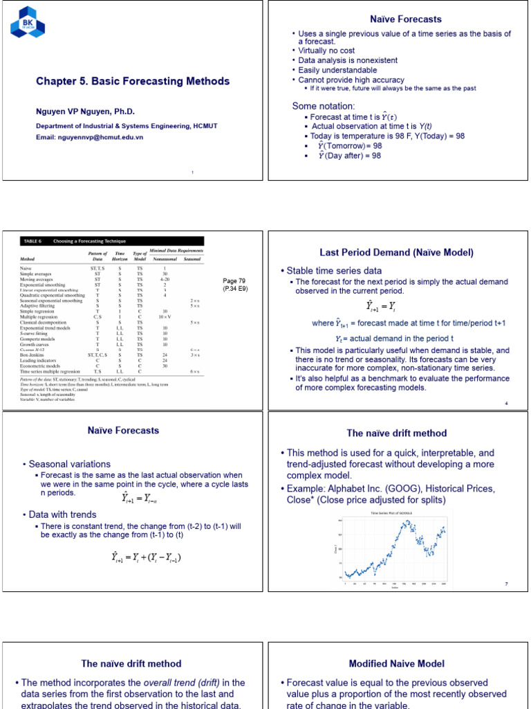 Chapter 5 - Basic Forecasting Method - 2024-Bị Cắt Xén | PDF | Forecasting | Linear Regression
