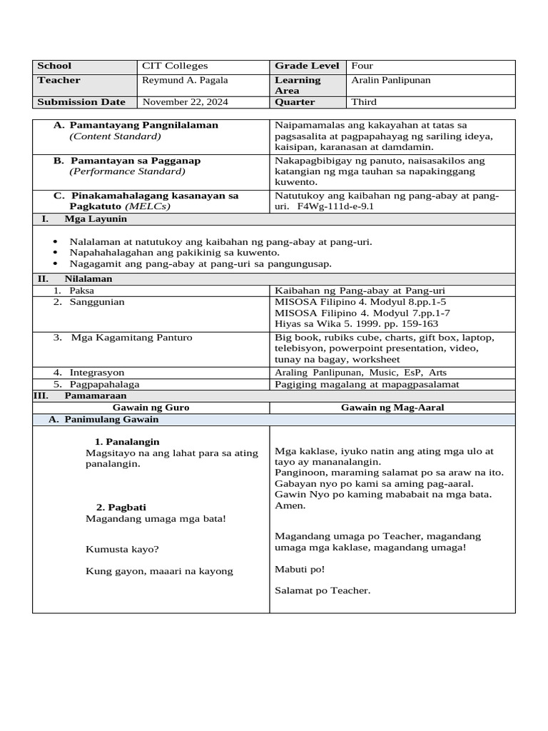 Lesson Plan - AP | PDF