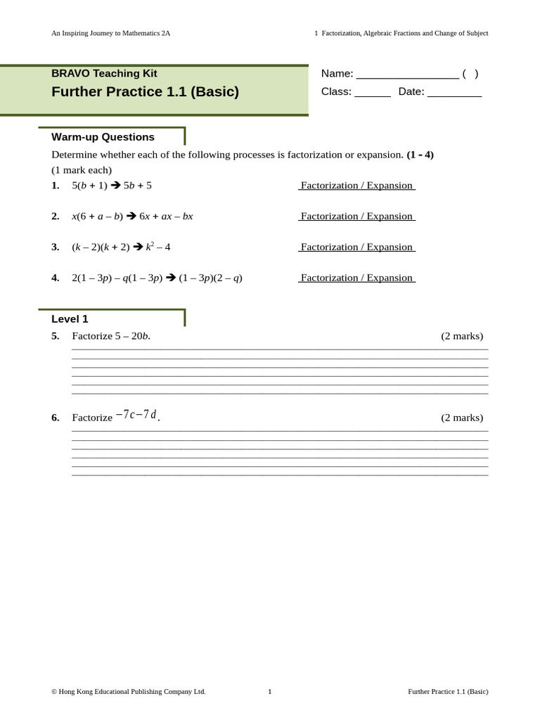 FurtherPractice Basic 2A Ch01 1.1 S E | PDF | Mathematics | Science