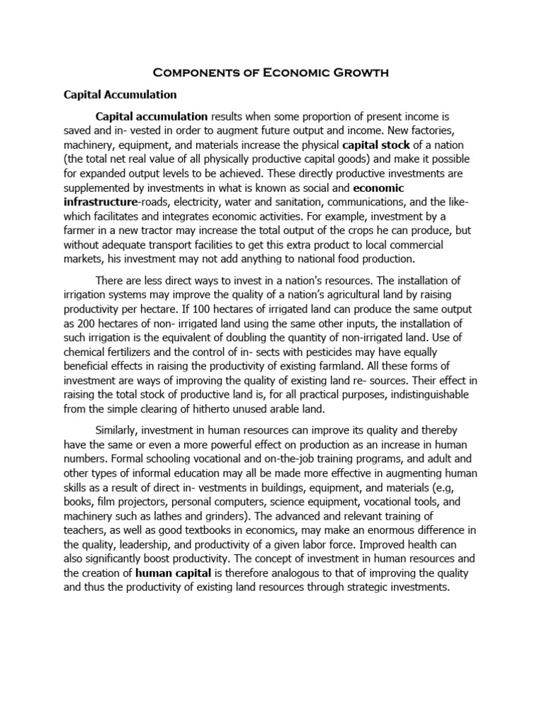 Key Drivers of Economic Growth | PDF | Capital (Economics) | Labour ...