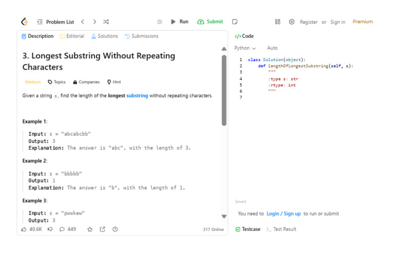 Longest Substring Without Repeating Characters Leetcode Pdf 0690