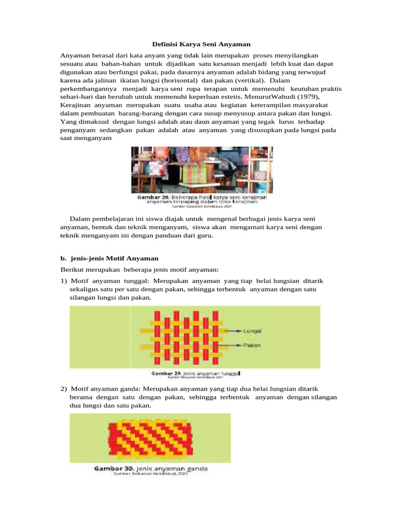 Panduan Karya Seni Anyaman dan Motif | PDF