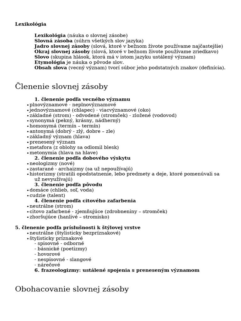 Lexikológia | PDF