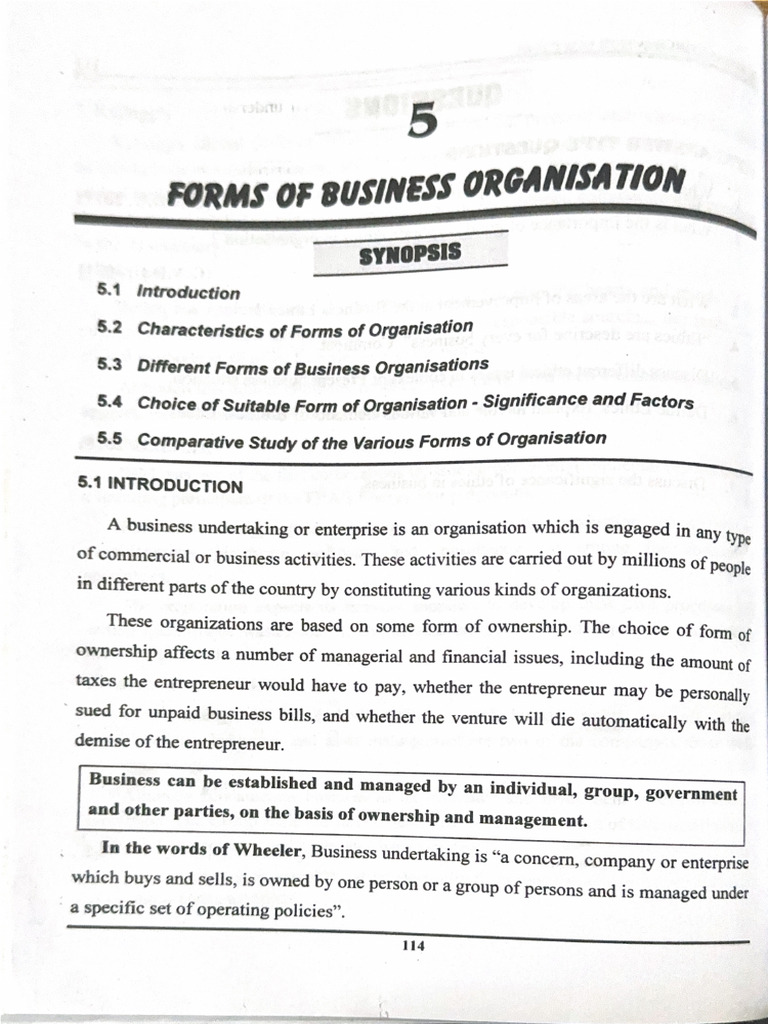 Forms of Business Organisation | PDF