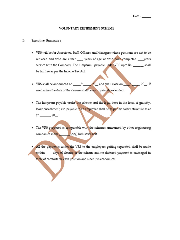VRS Scheme | PDF | Salary | Incentive