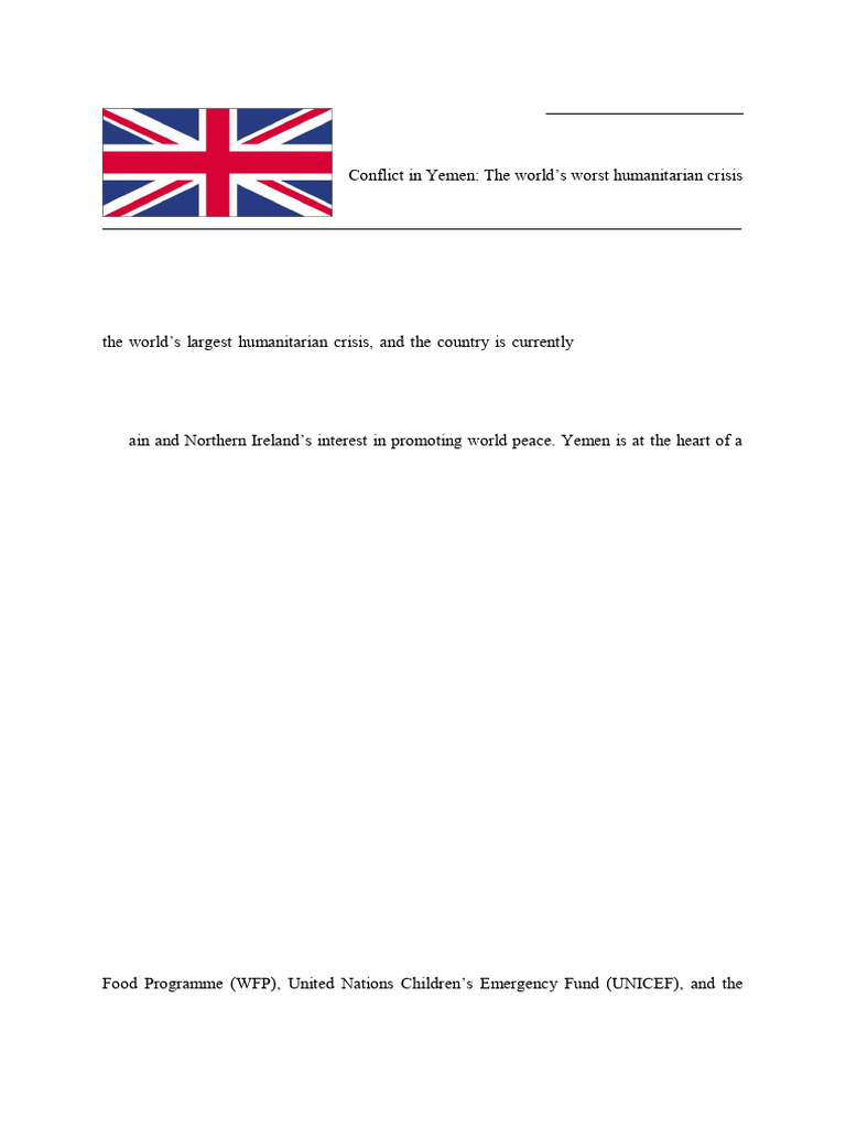 UK Position Paper Yemen Wise | PDF | Humanitarian Aid | United Nations