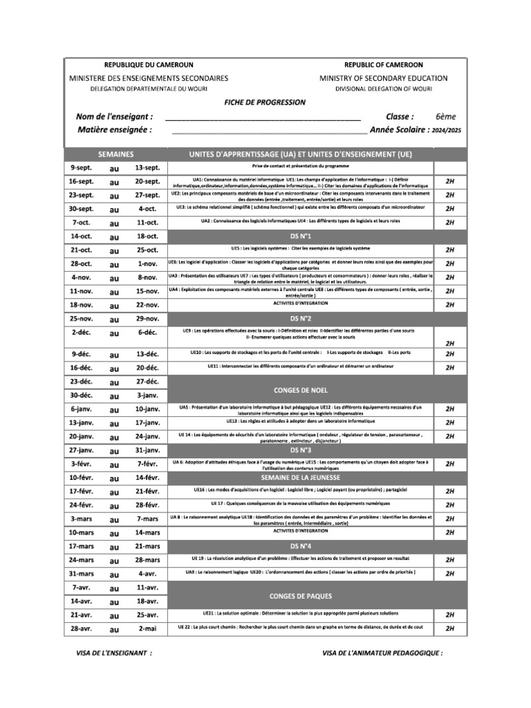 Progression Info 1e Cycle 2024 2025 | PDF