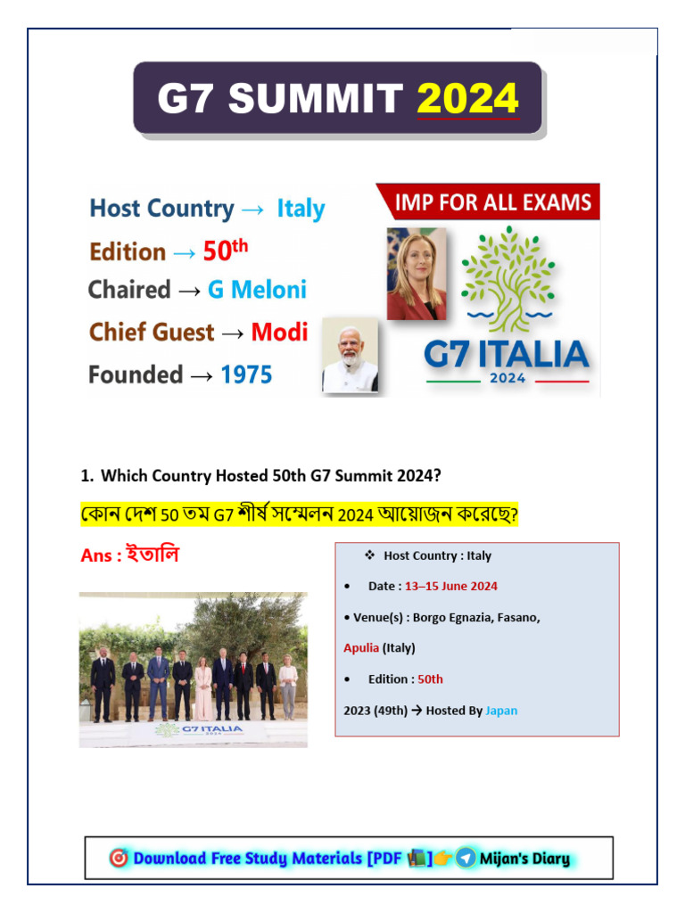 ?G7 Summit 2024 ? . | PDF