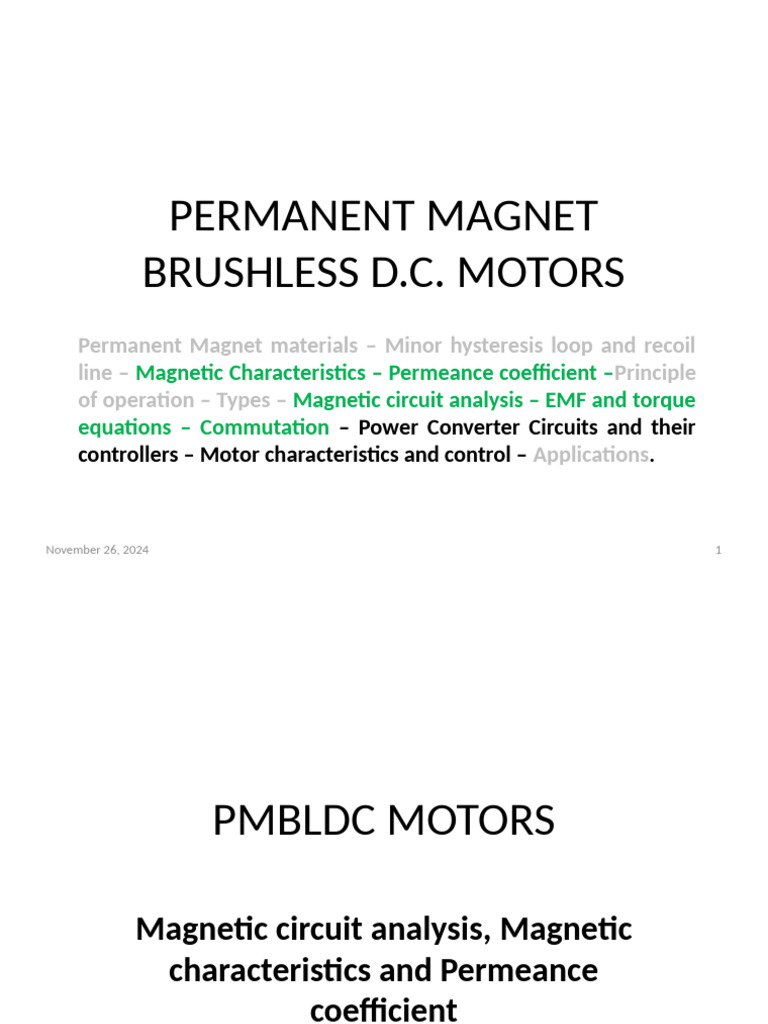 PMBLDC Motors: Magnetic Analysis & Control | PDF | Electric Motor ...