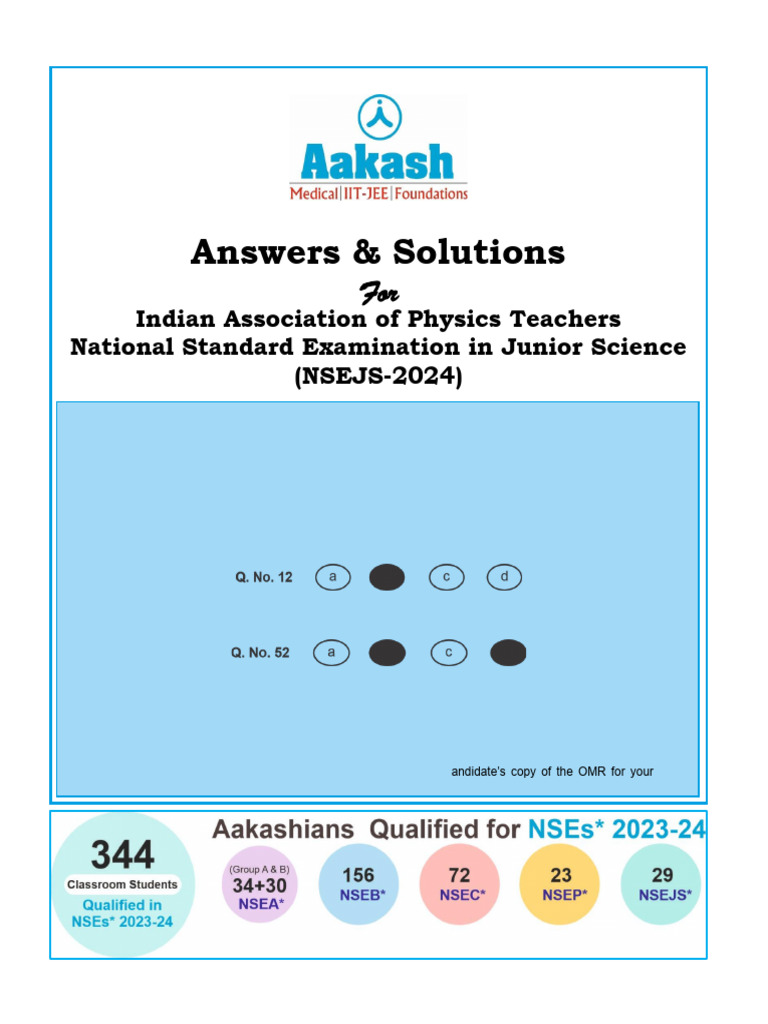 NSEJS 2024 Answers-And-Solutions Final | PDF | Homo | Ploidy