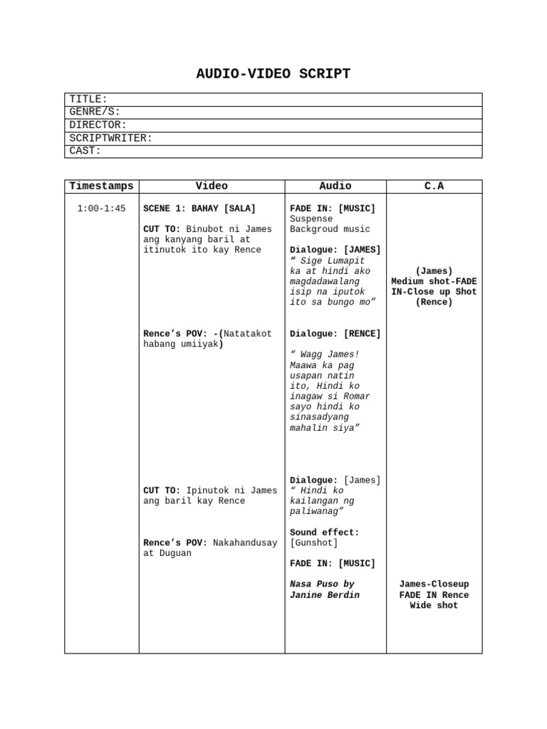AV - Film Script Format | PDF