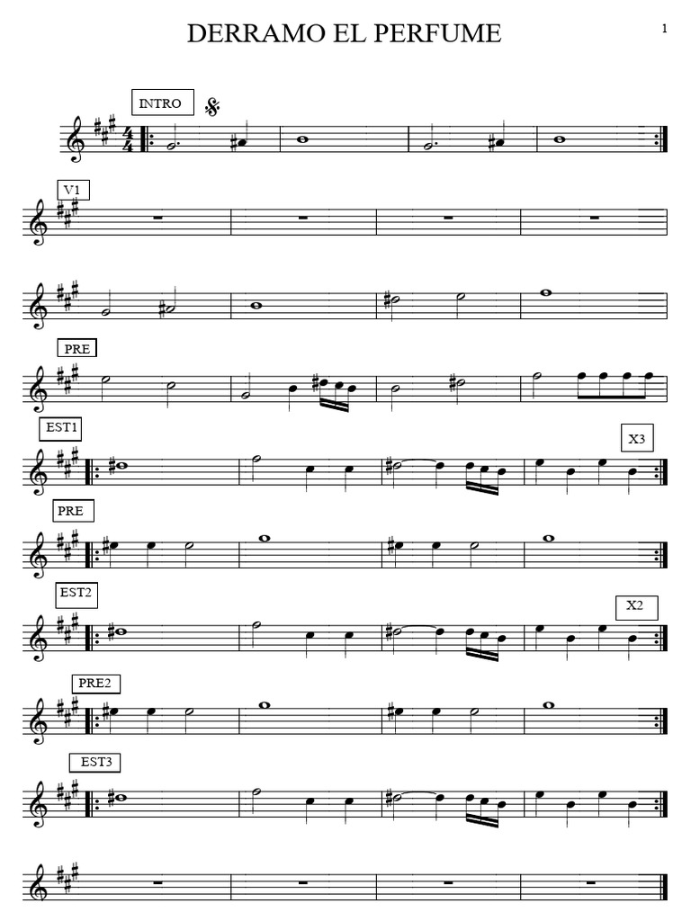 Derramo El Perfume Saxo | PDF