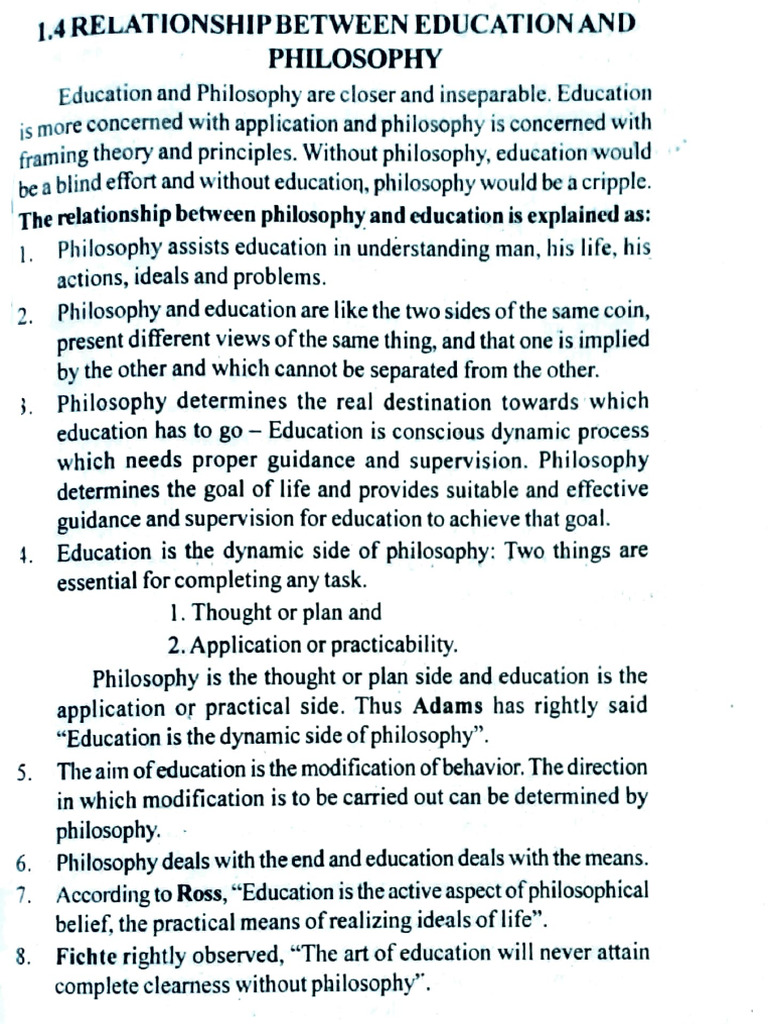 Education and Philosophy: An Inseparable Link | PDF | Pragmatism | Thought