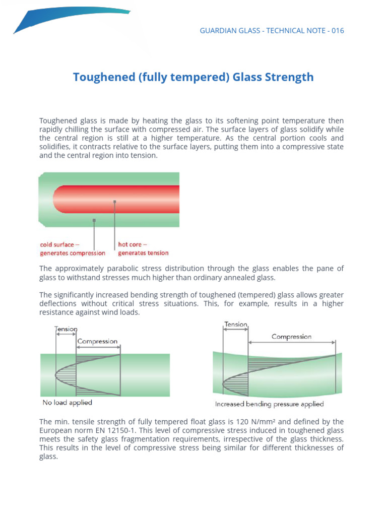Technical Note - 016 - Toughened (Fully Tempered) Glass Strength | PDF