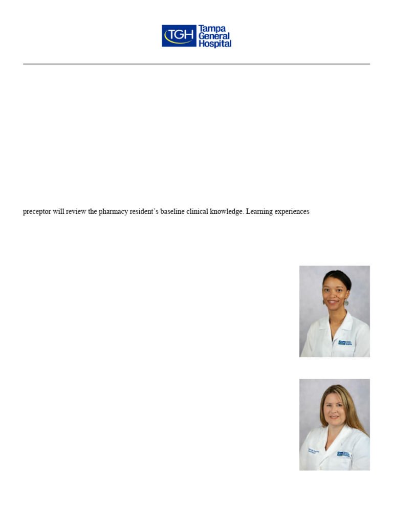 Preceptors and Rotation Descriptions - 2022 Final | PDF | Pharmacy | Intensive Care Medicine