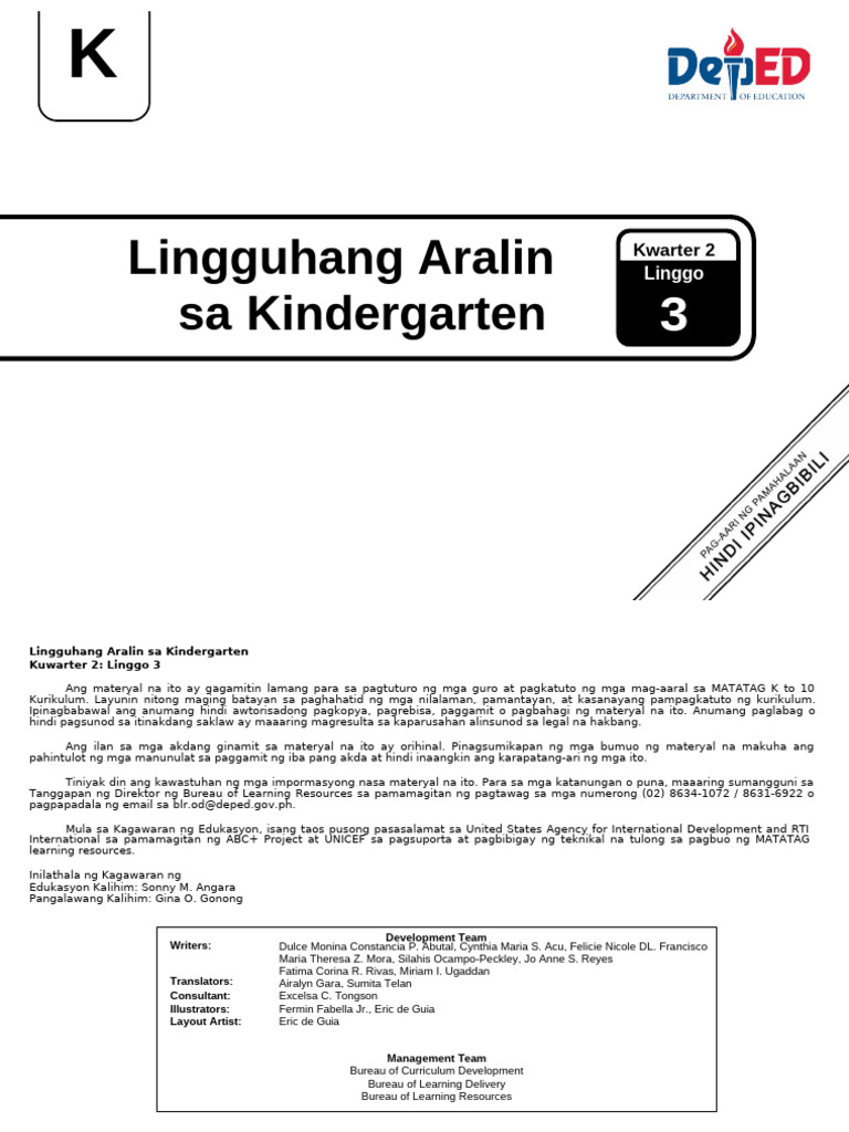 Kinder LE Q2 Week3 Ver2 | PDF