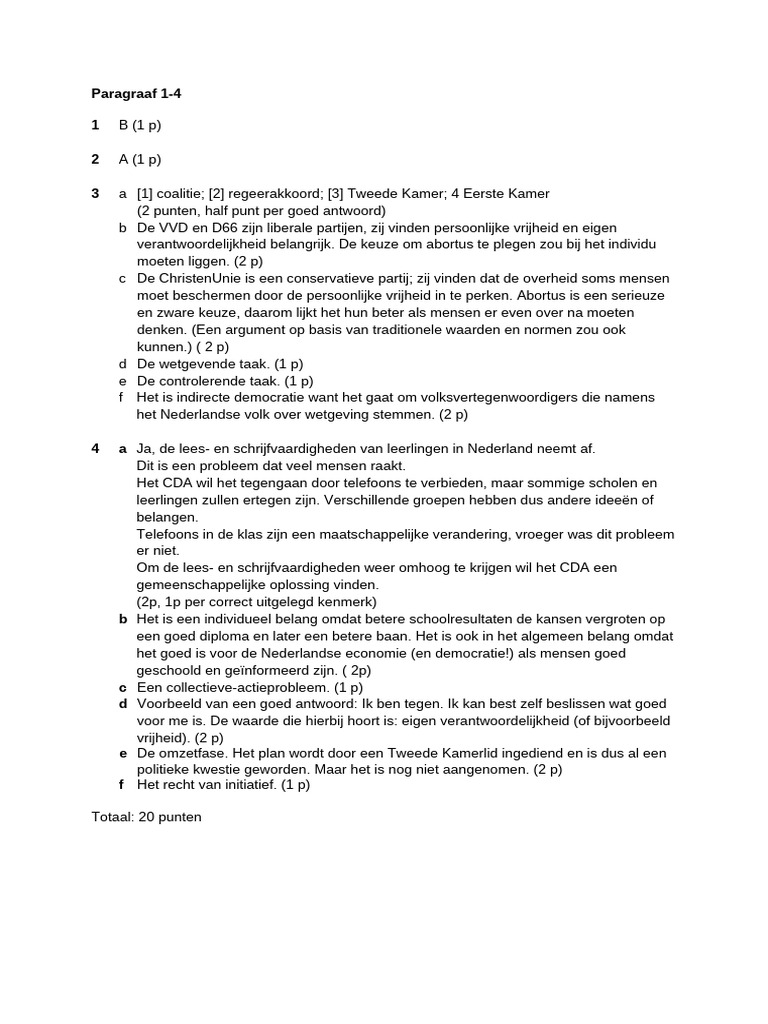 Oefentoets VWO H1 (Antwoorden) | PDF