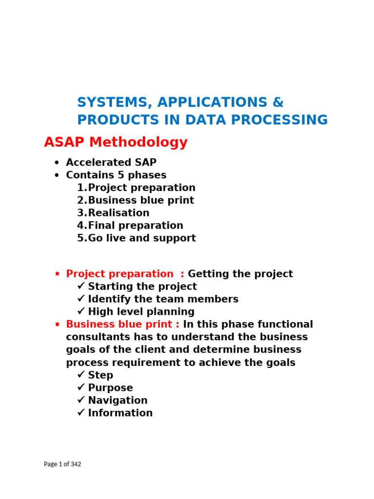 SAP ASAP Methodology Overview | PDF | Debits And Credits | Financial ...