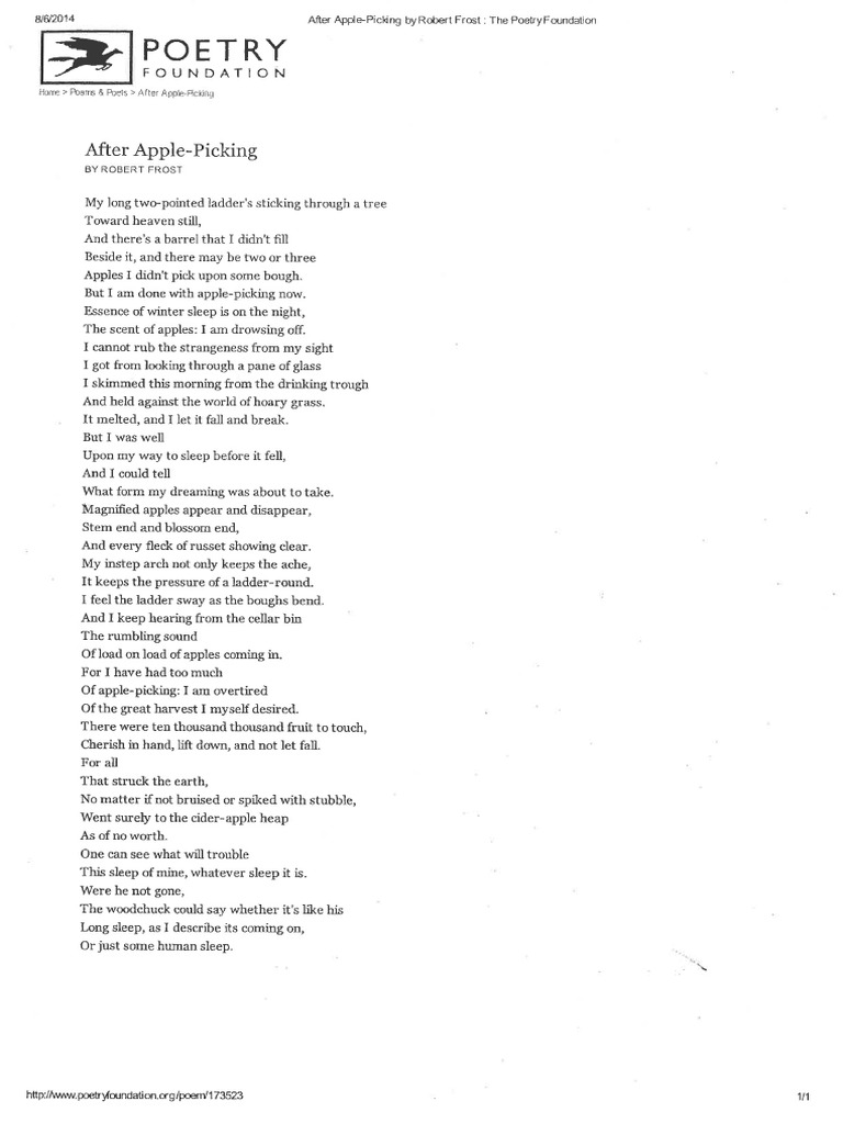 After Apple Picking Booklet | PDF