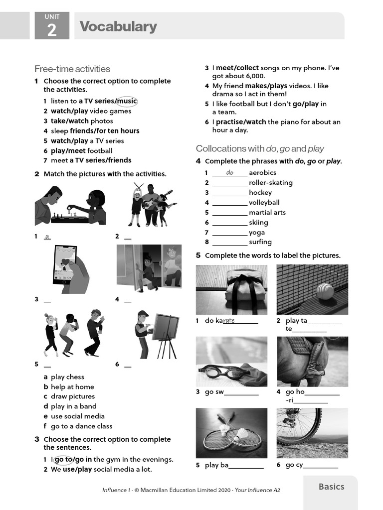 L1 A2 U2 Vocabulary Basics | PDF
