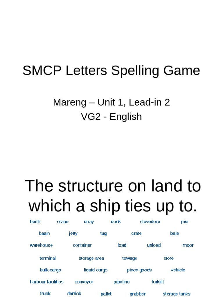 SMCP Letters Spelling Game | PDF