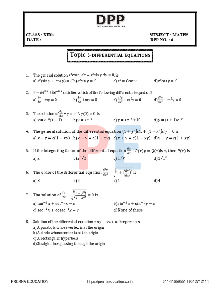 Differential Equations Test 6 | PDF | Equations | Elementary Geometry