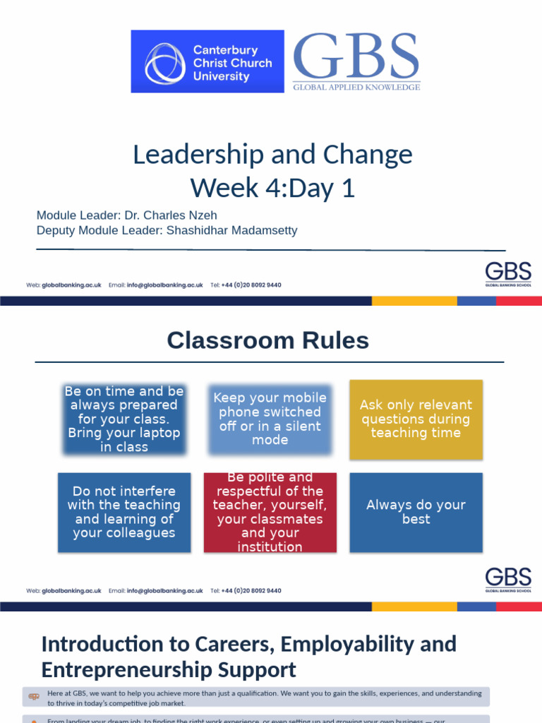 GBS Career & Employability Guide | PDF | Leadership | Change Management