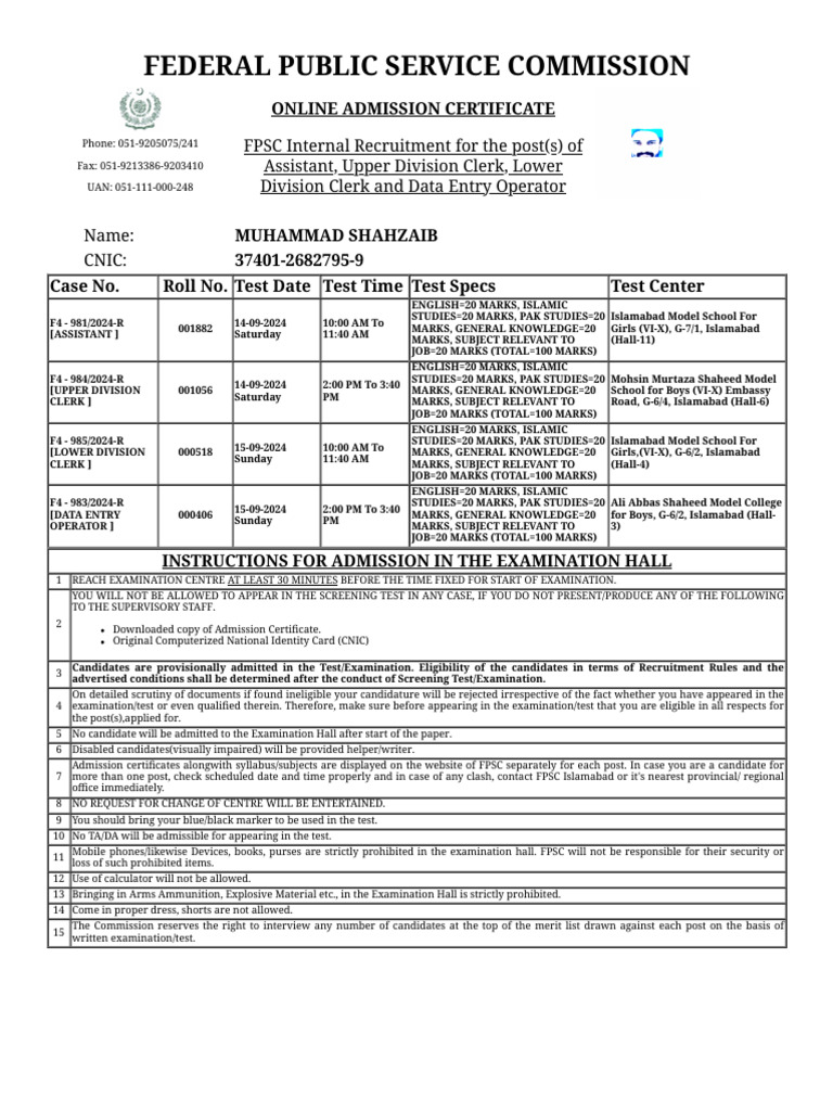 Online - Fpsc.gov - PK FPSC GR Reports HR Internal Ac 2024 Sep - PHP | PDF